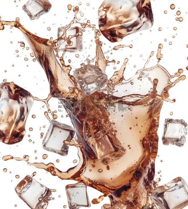 Free Photos - Carbonated Soft Drink Explosion Or Splash With Ice Cubes ...