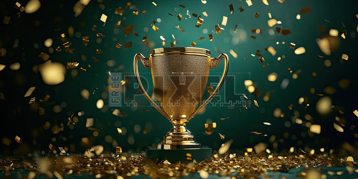 Free Photos - Gold Trophy Award Winner For Achievement Celebration With ...