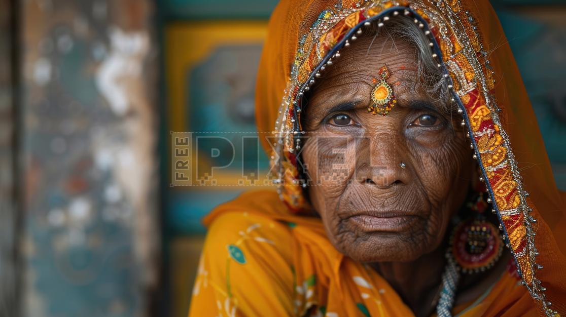Free Photos - Elderly Indian Woman Photo In Saree Veil With Ornate ...
