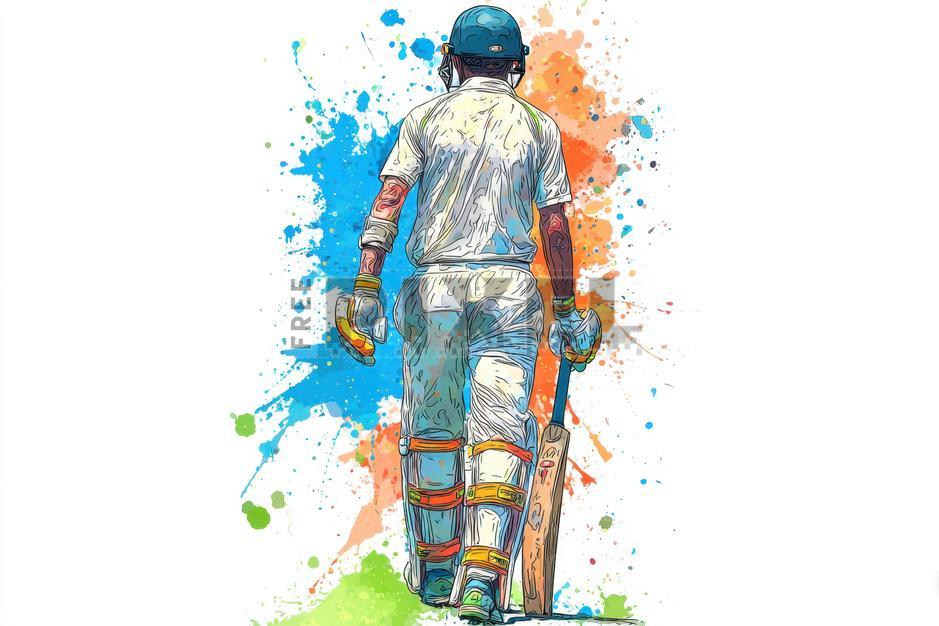 Free Photos - Back View Of Full Body Male Cricketer Batsman Standing On ...