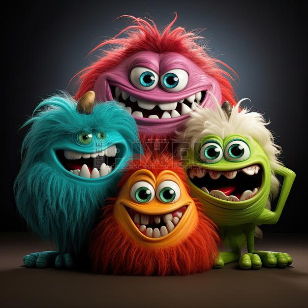 Free Photos - Colorful Funny Monsters With Facial Expression, Group ...