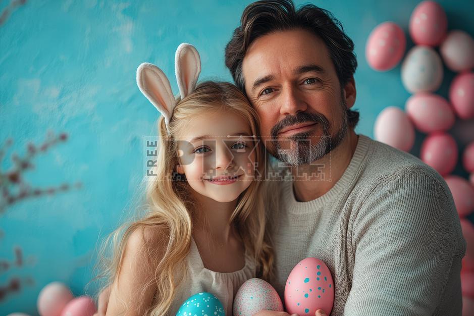 Free Photos - Easter Celebration With Dad And Daughter In Front Of ...