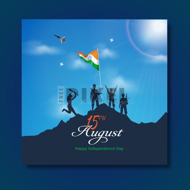 Free Vectors - Indian Army Soldiers Waving Flag On Top Of Mountain For ...