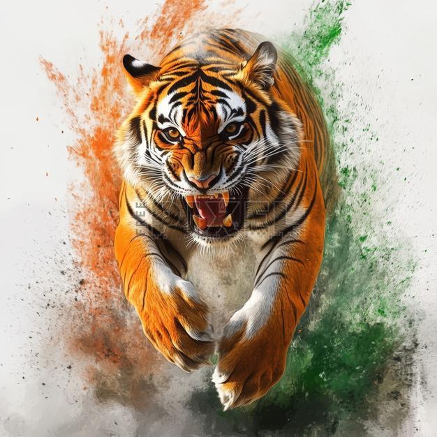 Free Photos - India National Tiger Roaring Portrait In Vibrant ...