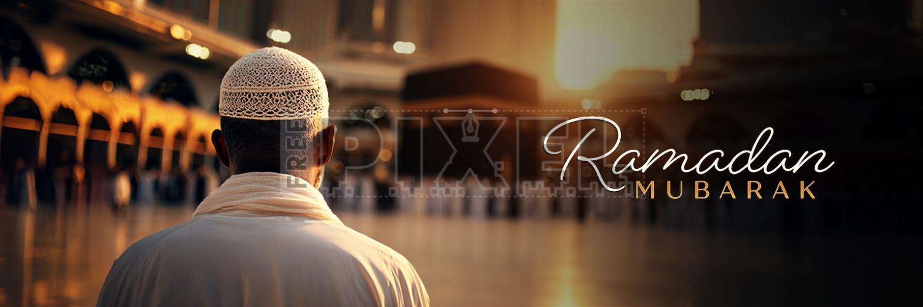 Free Photos - Ramadan Mubarak Banner Header With Muslim Man Hajj Prayer ...