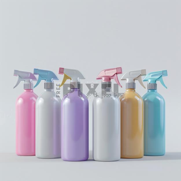 Free Photos - Multicolored Water Spray Bottle On Grey Background ...
