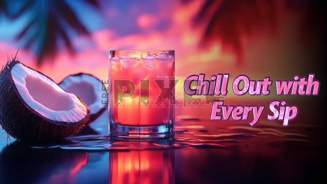 Free Photos - Summer Chill Out With Every Sip Summer Drink Banner With ...