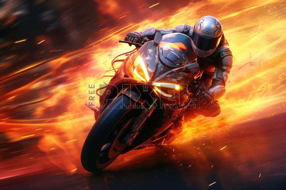 Free Photos - Daredevil Motorcyclist Racing Through Fire | FreePixel.com