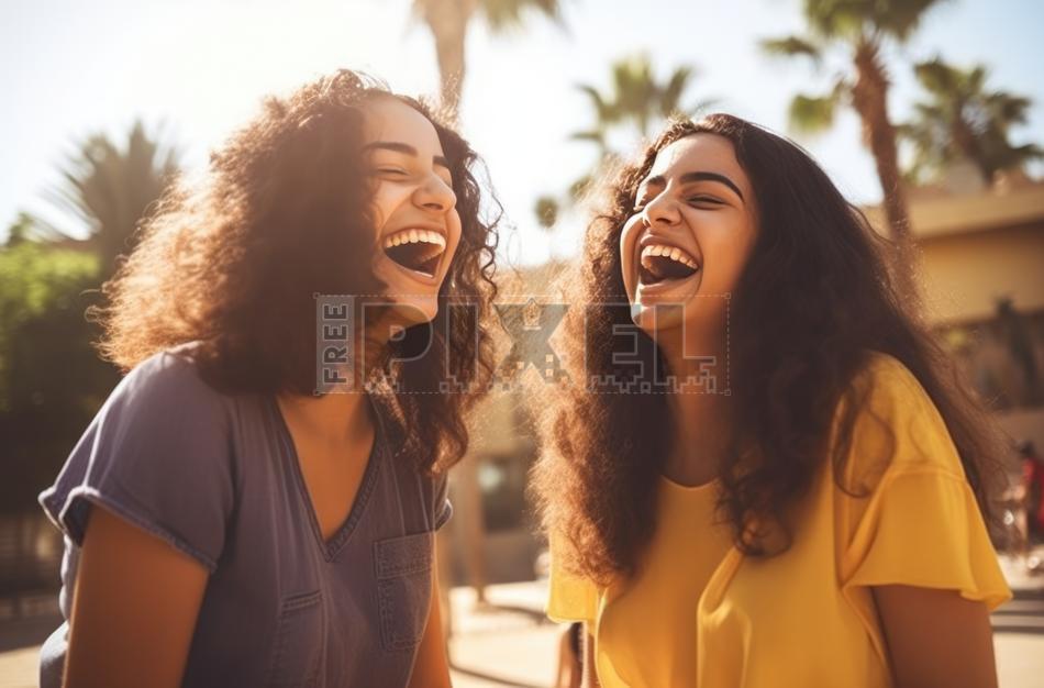 Free Photos - Two Women Laughing Out Loud In The Sunlight | FreePixel.com