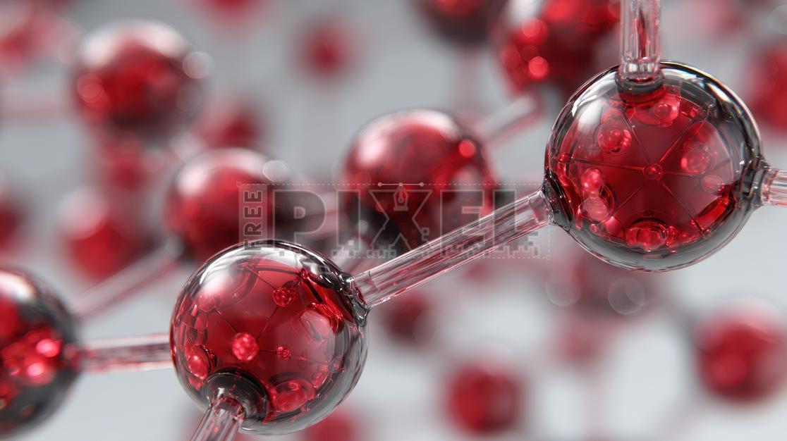 Free Photos - Red Molecules In A 3D Model | FreePixel.com