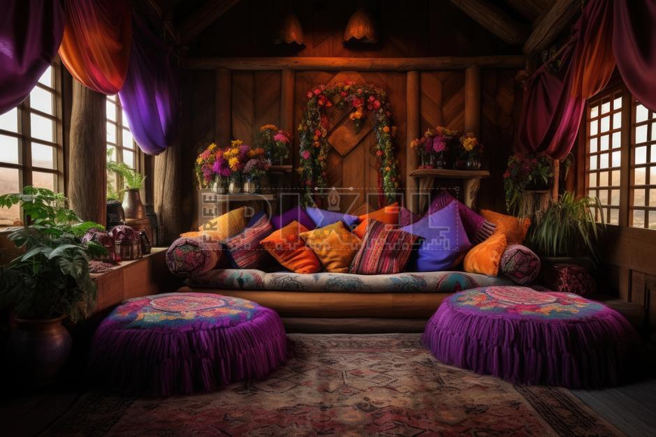 Free Photos - The Great Purple Oasis - A Cozy Living Area With Colorful ...