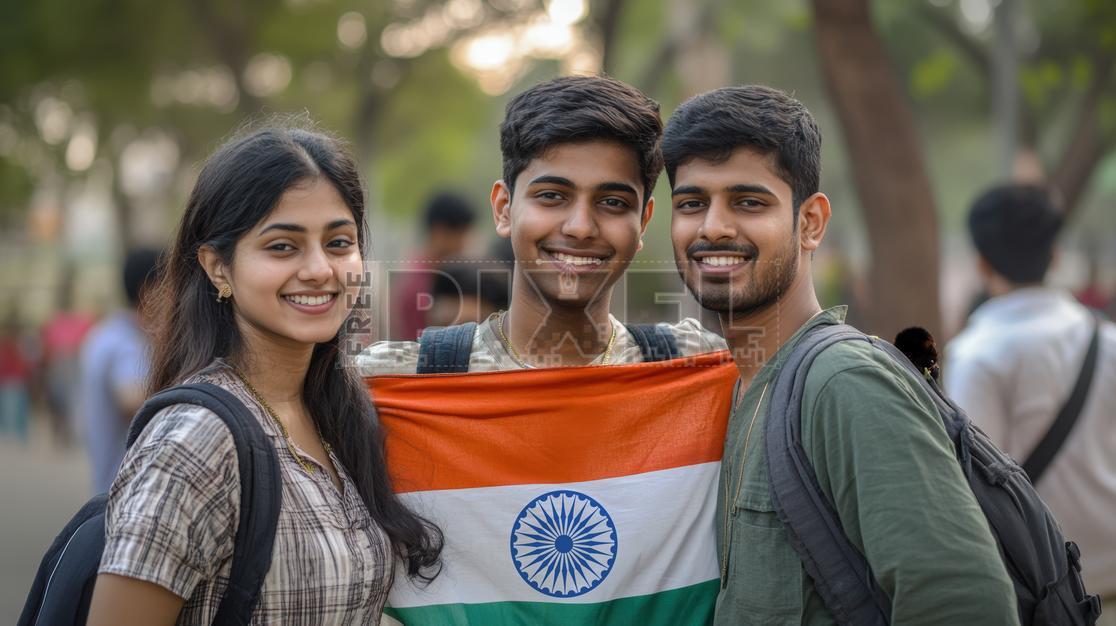Free Photos - Three College Students Holding Indian Flag At Outside For ...