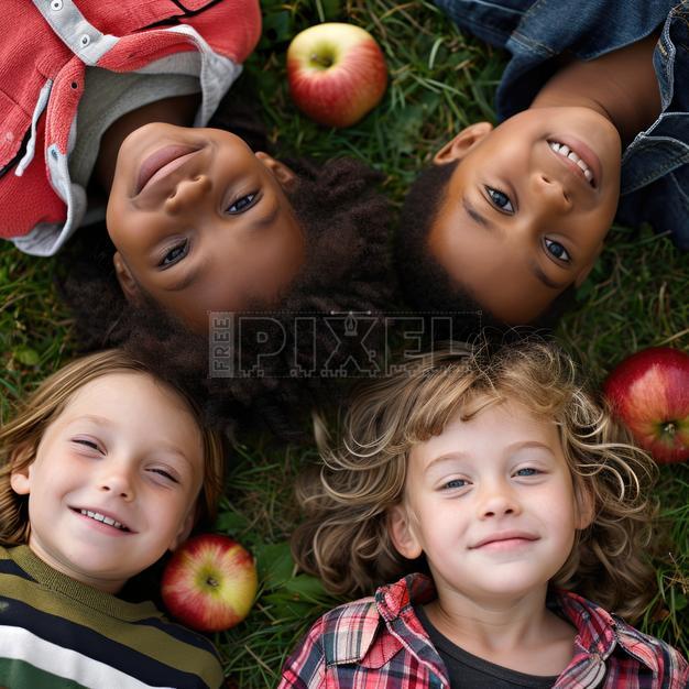 Free Photos - Top View Children Group Photo Of Cute Smiling Little Girl ...