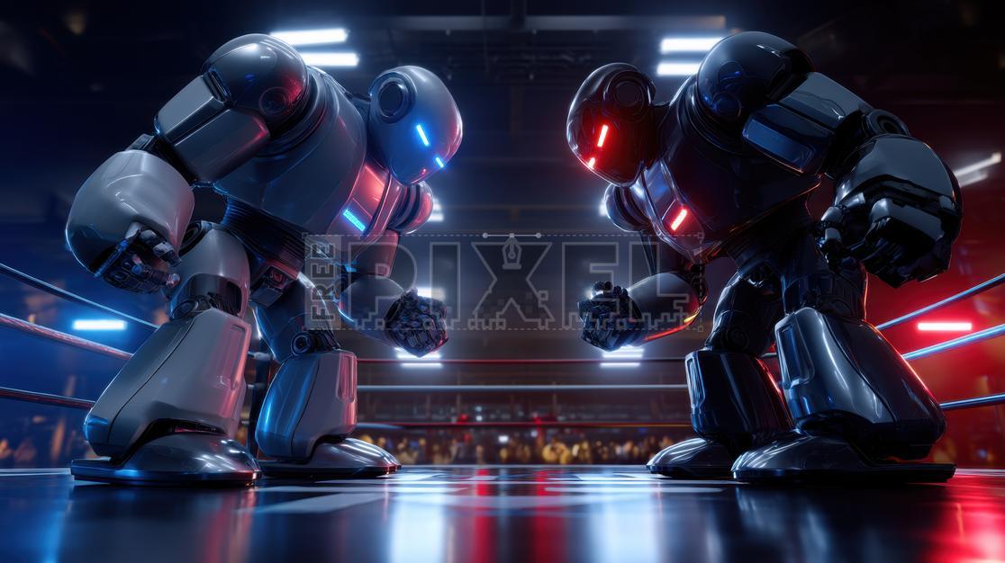 Free Photos - Two Futuristic Robot Facing Each Other In Boxing Ring ...