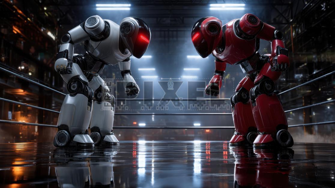 Free Photos - Two Futuristic Robot Facing Each Other In Boxing Ring ...