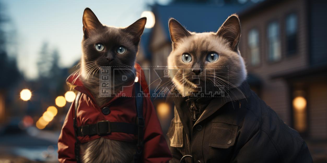 Free Photos - Two Cat Brothers In Coats | FreePixel.com
