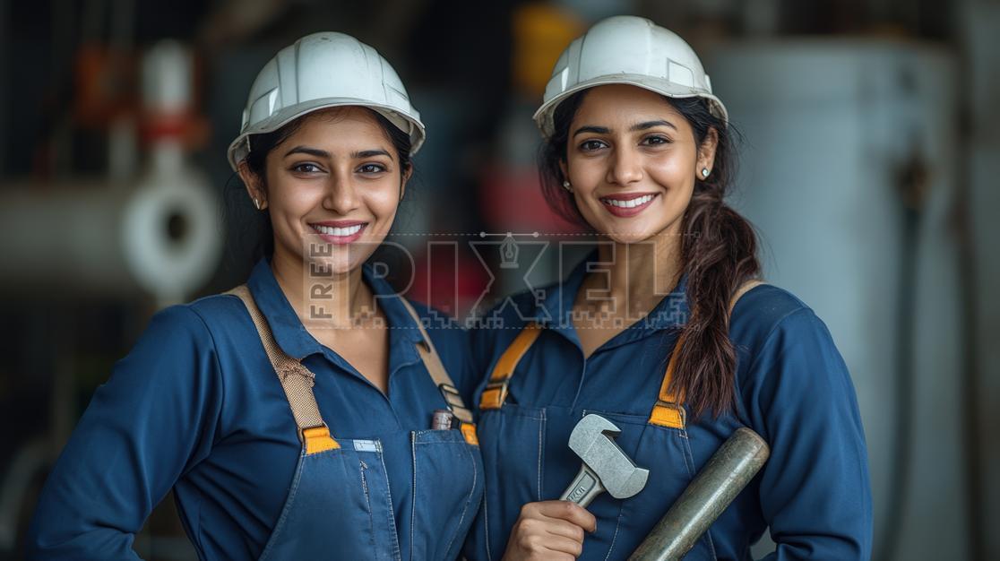 Free Photos - Young Indian Female Construction Workers In Uniform ...