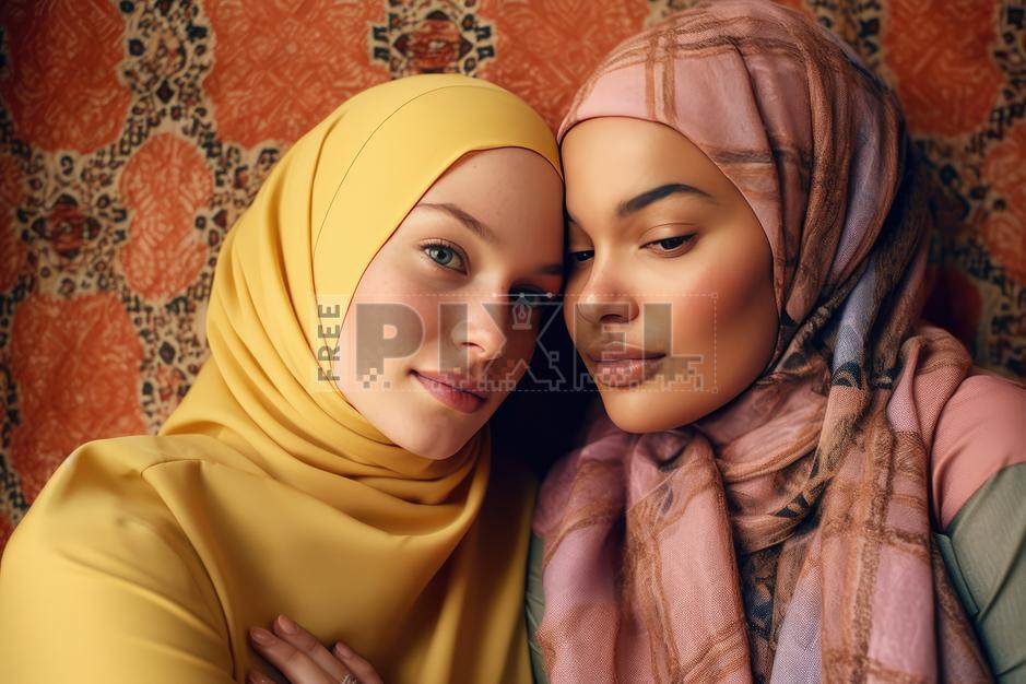 Free Photos - Two Women In Headscarves | FreePixel.com