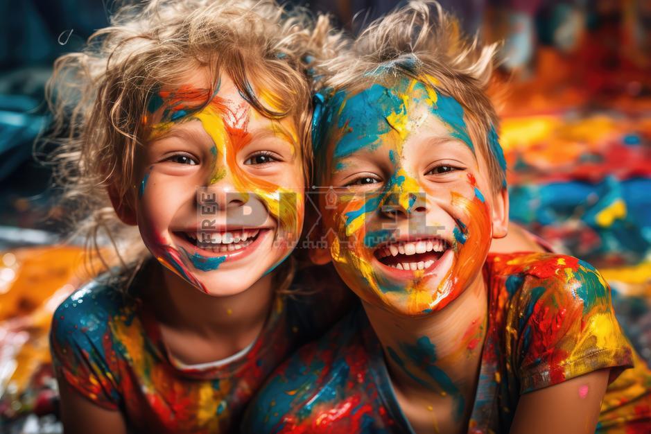 Free Photos - Children Having Fun With Paint | FreePixel.com