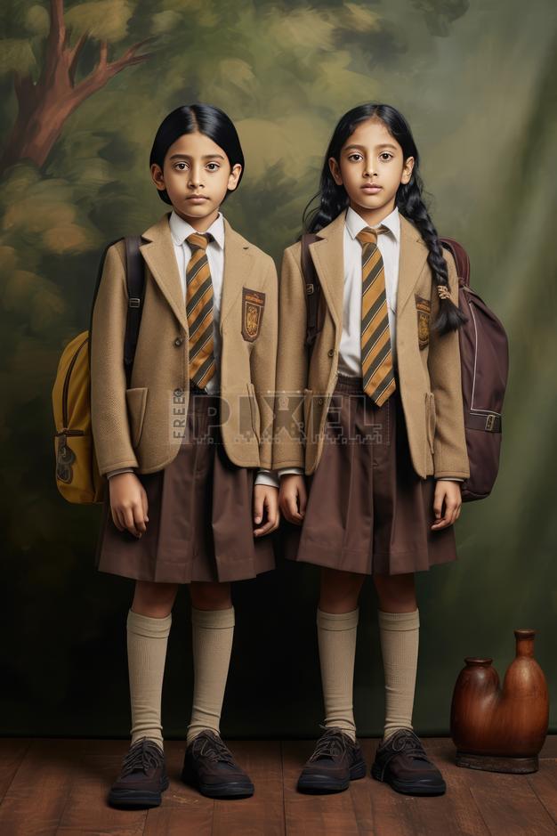 Free Photos - Uniformed Schoolgirls With Backpacks | FreePixel.com