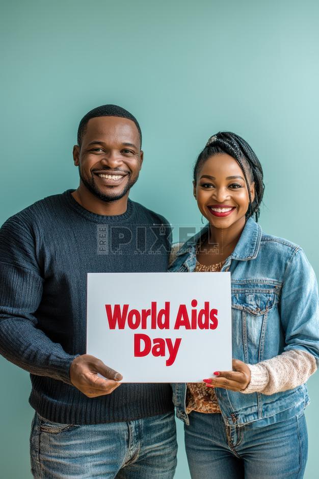 Free Photos - Young African Couple Showing World Aids Day Message Card ...