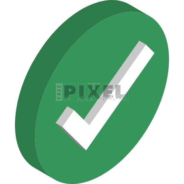Free Svg - 3D Isometric Of Check Mark Or Approve Icon. | FreePixel.com