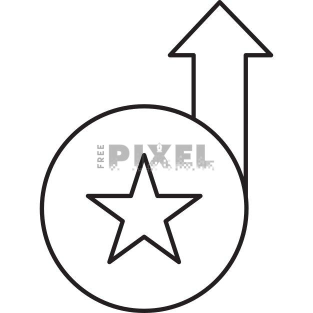 Free Svg - Black Outline Of Up Arrow With Money Coin Icon. | FreePixel.com