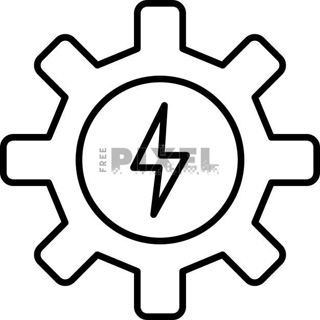 Free Svg - Pictogram Of Cogwheel With Electrical Sign. | FreePixel.com