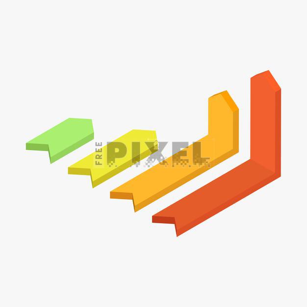 Free Vectors - 3D Colorful Arrow Infographic Graph. | FreePixel.com