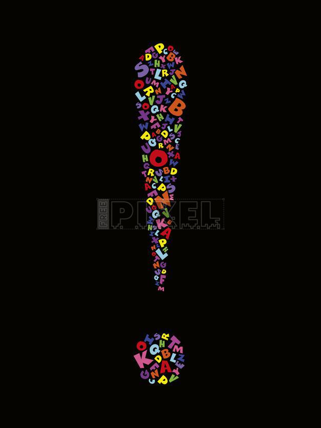 Free Vectors - Vector Colorful Alphabet Pattern Exclamatory Sign ...