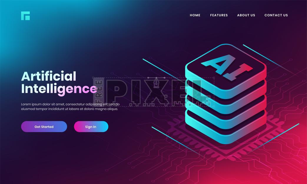 Free Vectors - Artificial Intelligence (AI) Concept Based Landing Page ...