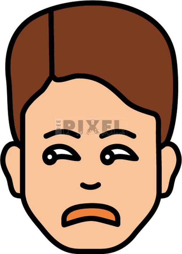 Free Icons - Crying Man Face Character On White Background. | FreePixel.com