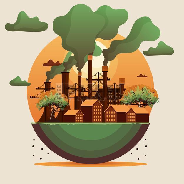 Free Vectors - Ecosystem And Pollution Environmental Background ...