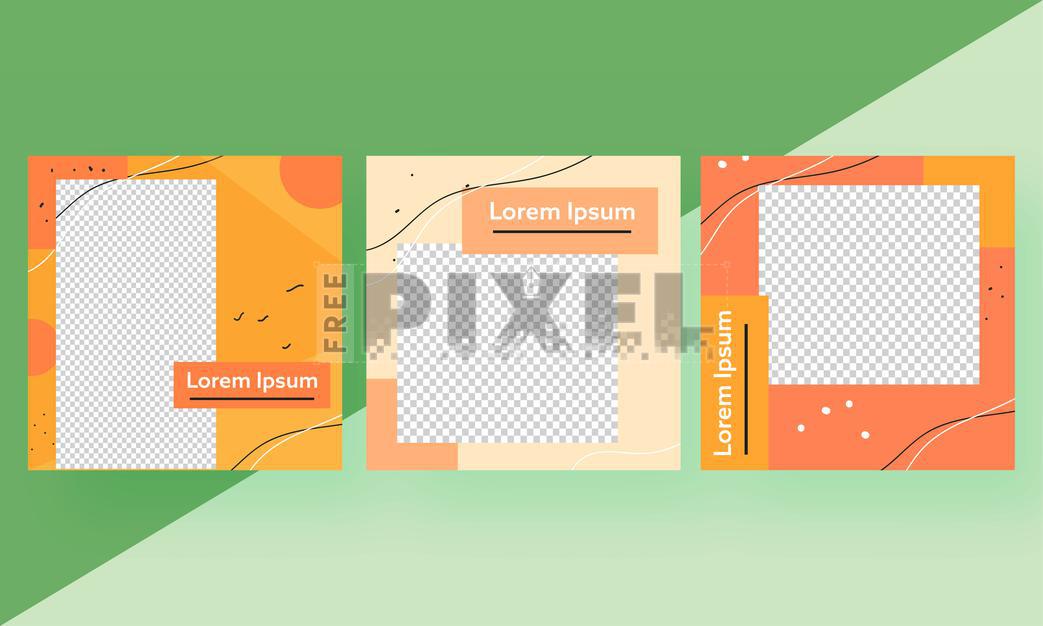 Free Vectors - Editable Social Media Post Template Design In Three ...