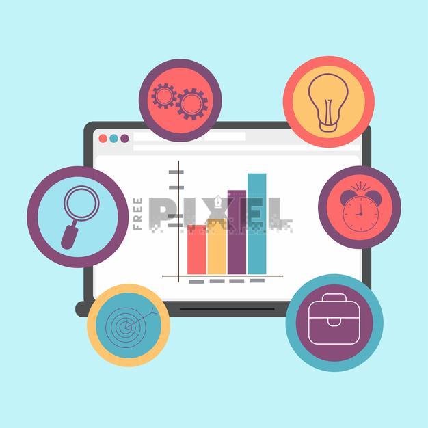 Free Vectors - Flat Style Infographic Element With Open Laptop Showing ...