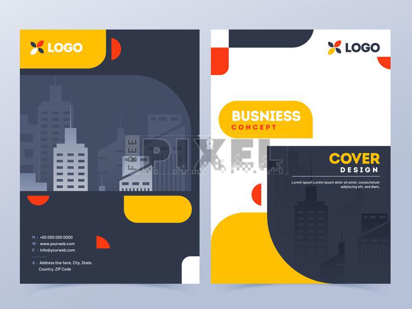Free Vectors - Front And Back View Of Cover Page Or Template Design ...