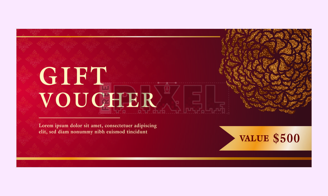 Free Vectors - Gift Voucher Template Or Banner Design In Golden And Red ...