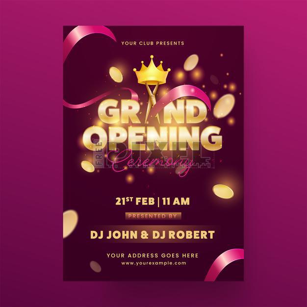 Free Vectors - Grand Opening Ceremony Invitation Card With Lights ...
