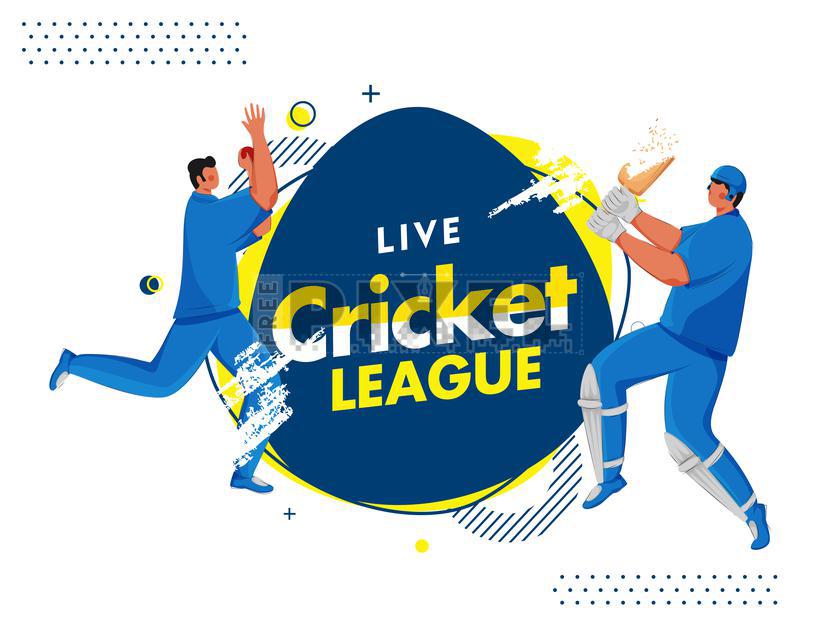 Free Vectors - Live Cricket League Poster Design With Cartoon Batsman ...