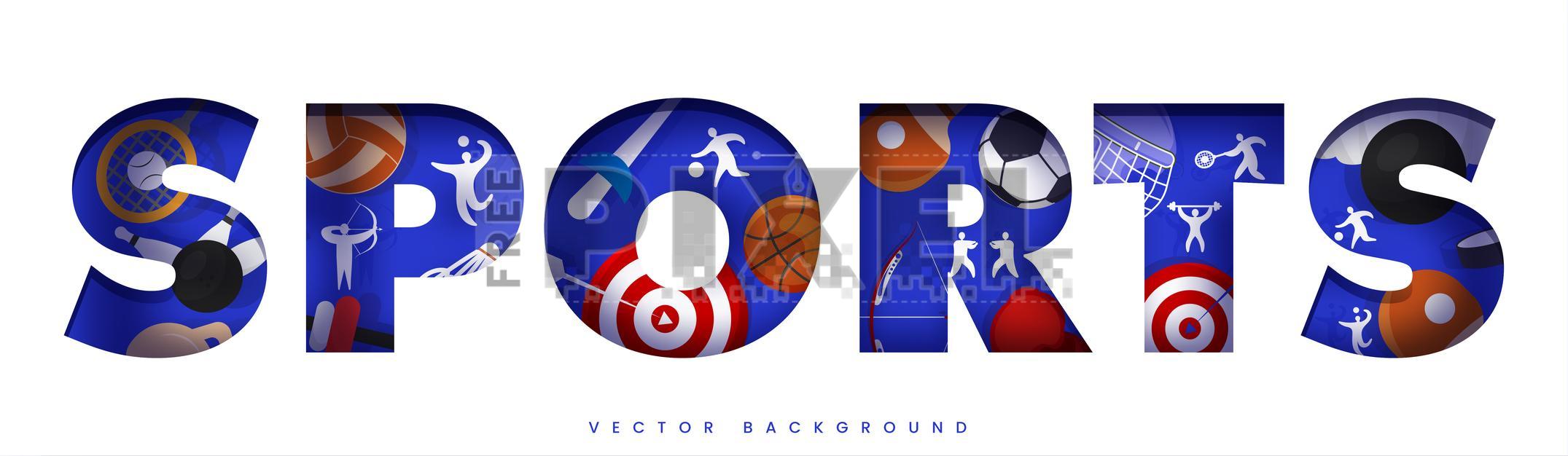 Free Vectors - Sports Lettering With Tournament Elements On White ...