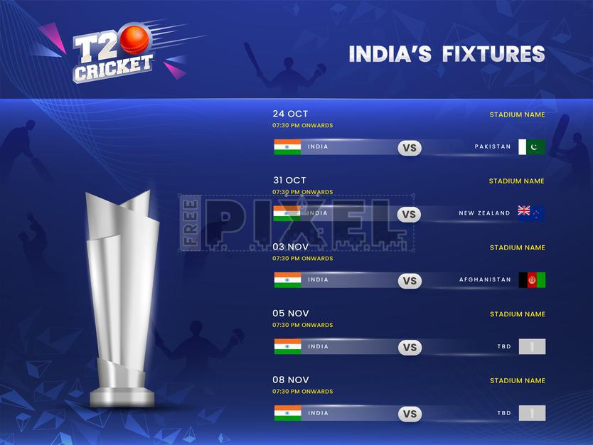 Free Vectors - T20 Cricket India's Fixtures Schedule With 3D ...