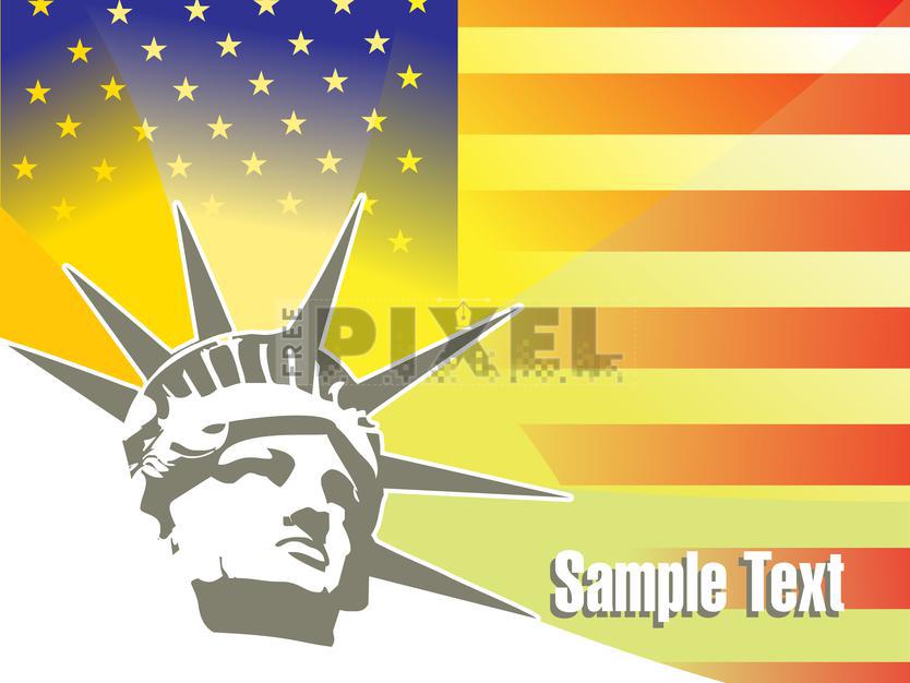 Free Vectors - Flag Background And Liberty Face | FreePixel.com