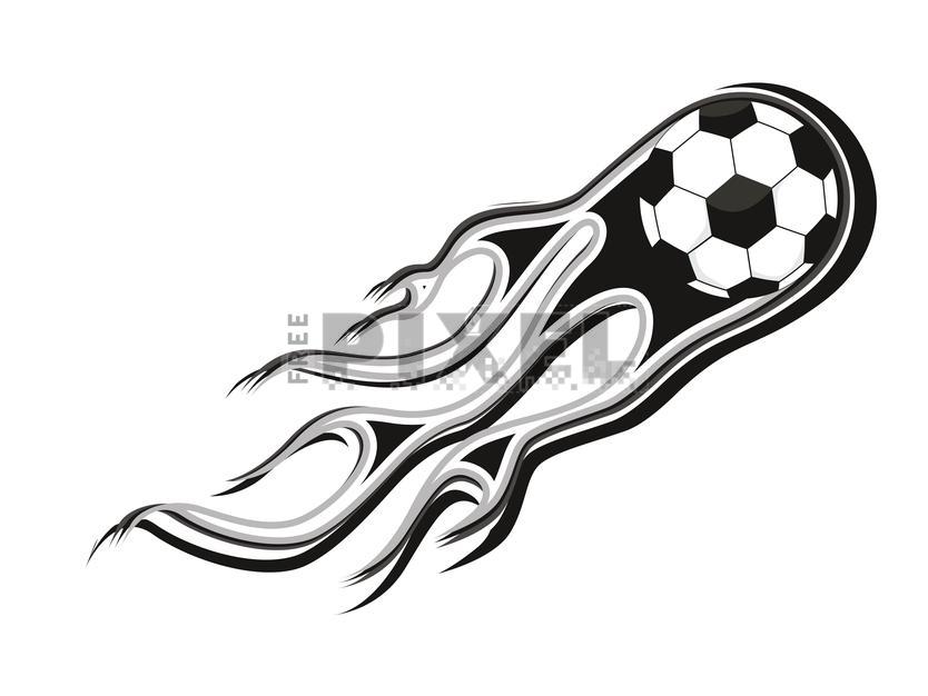 Free Vectors - Background With Isolated Fiery Football | FreePixel.com