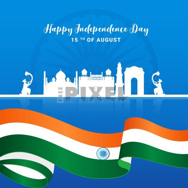 Free Vectors - White Silhouette Indian Famous Monuments With Men ...