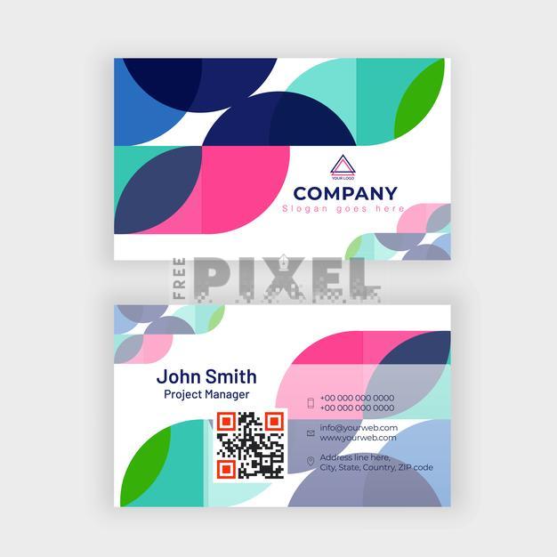 Free Vectors - Abstract Business Card Or Visiting Card Design In Front ...