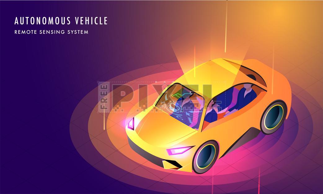 Free Vectors - Autonomous Vehicle Remote Sensing System Concept ...