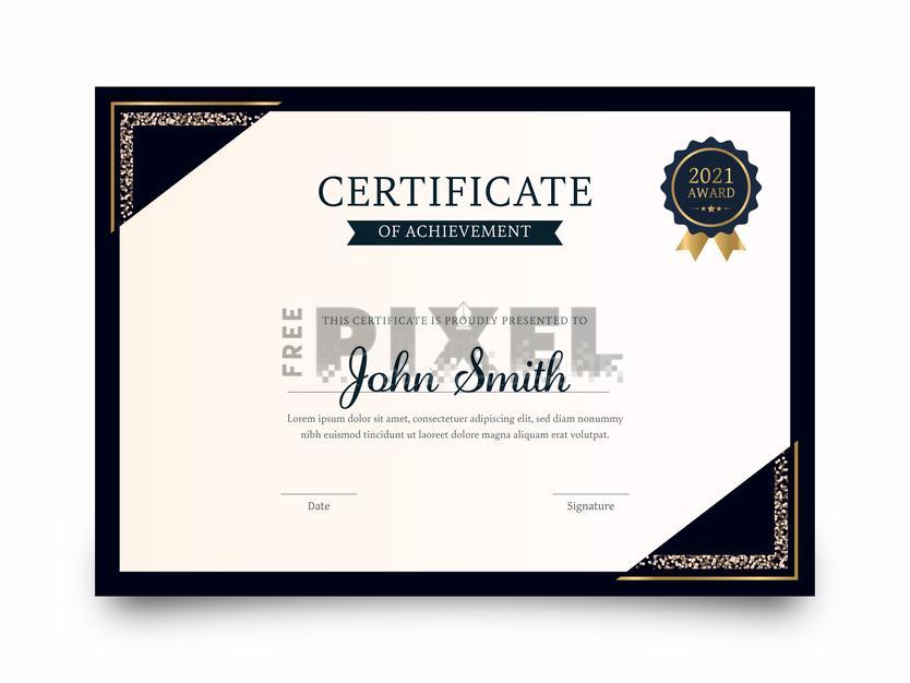 Free Vectors - Best Award Certificate Of Achievement Template Layout On ...