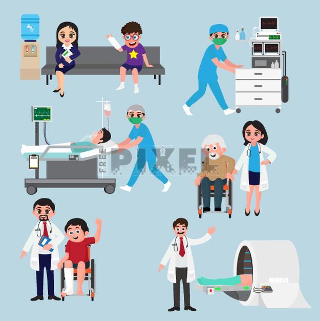 Free Vectors - Big Set Of Different Medical Cartoon Characters ...