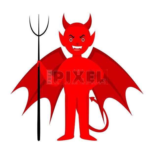 Free Vectors - Cartoon Red Devil Holding Trident On White Background ...