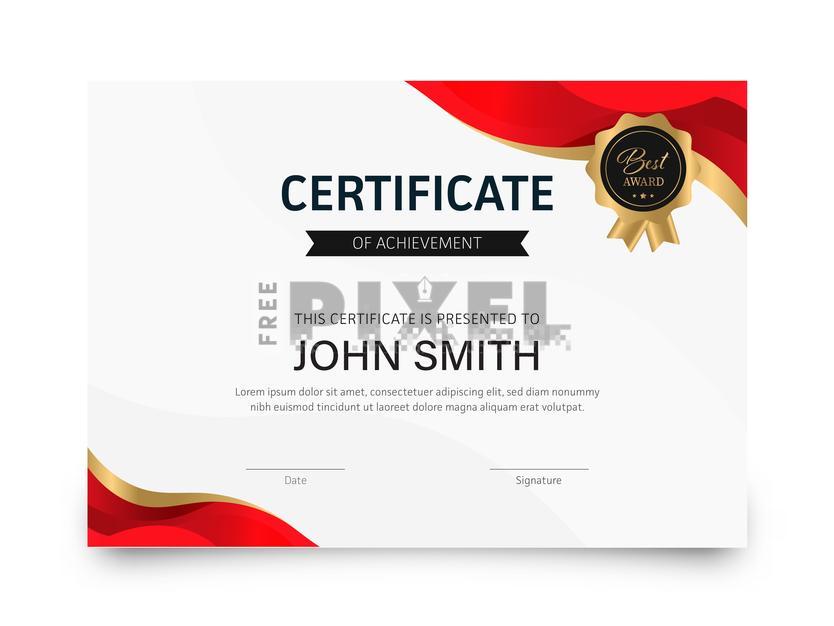 Free Vectors - Certificate Of Achievement Best Award Template Layout In ...